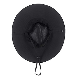 Mukeyo Womens Summer Sun Hat Wide Brim Outdoor UV Protection Hat Foldable Ponytail Bucket Cap for Beach Fishing Hiking Black