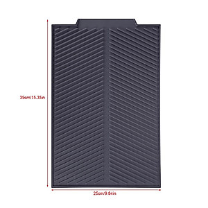 Dish Drying Mat,15x10 Inch Silicone Heat Resistant Slip-proof Dish Tray Drain Board for Kitchen Counter(Gray)