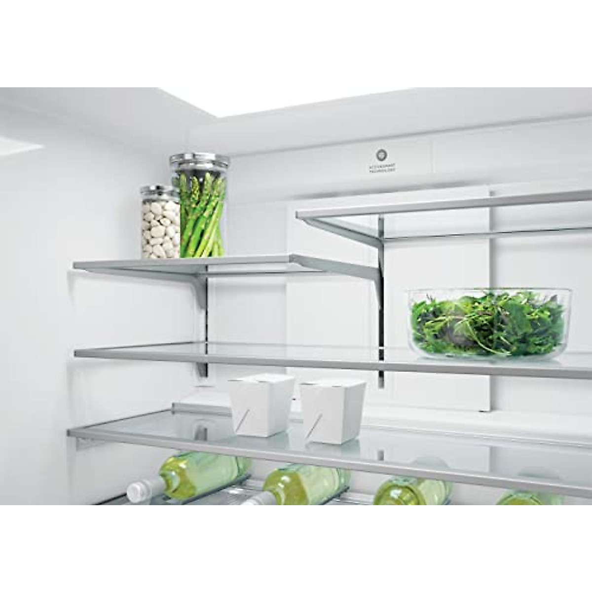 Fisher & Paykel Series 7 RF203QDUVX1 36 Inch Freestanding Counter Depth Quad Door Refrigerator Freezer with 18.9 Cu. Ft. Capacity, Ice Maker, Water Dispenser, Variable Temperature Zone, Touch Control