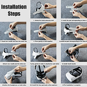 Syolin Q2 Adjustable Head Strap for Oculus Quest 2, All-in-one Vr Headset Adjustable Lightweight Ergonomic Comfortable Head Strap Reduce Head Pressure Comfortable Touch.