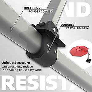 PURPLE LEAF 11ft Solar powered LED Patio Umbrella Outdoor Round Umbrella Large Cantilever Umbrella with LED lights Windproof Offset Umbrella Heavy Duty Sun Umbrella for Garden Deck Pool Patio, Terra