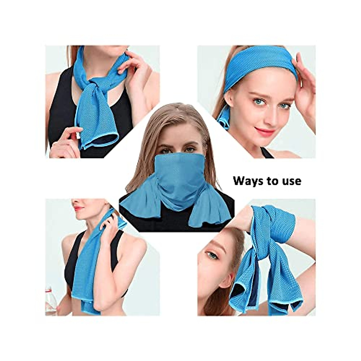 [4 Pack] Cooling Towel (40"x12"), Ice Towel, Soft Breathable Chilly Towel, Microfiber Towel for Yoga, Sport, Running, Gym, Workout,Camping, Fitness, Workout & More Activities