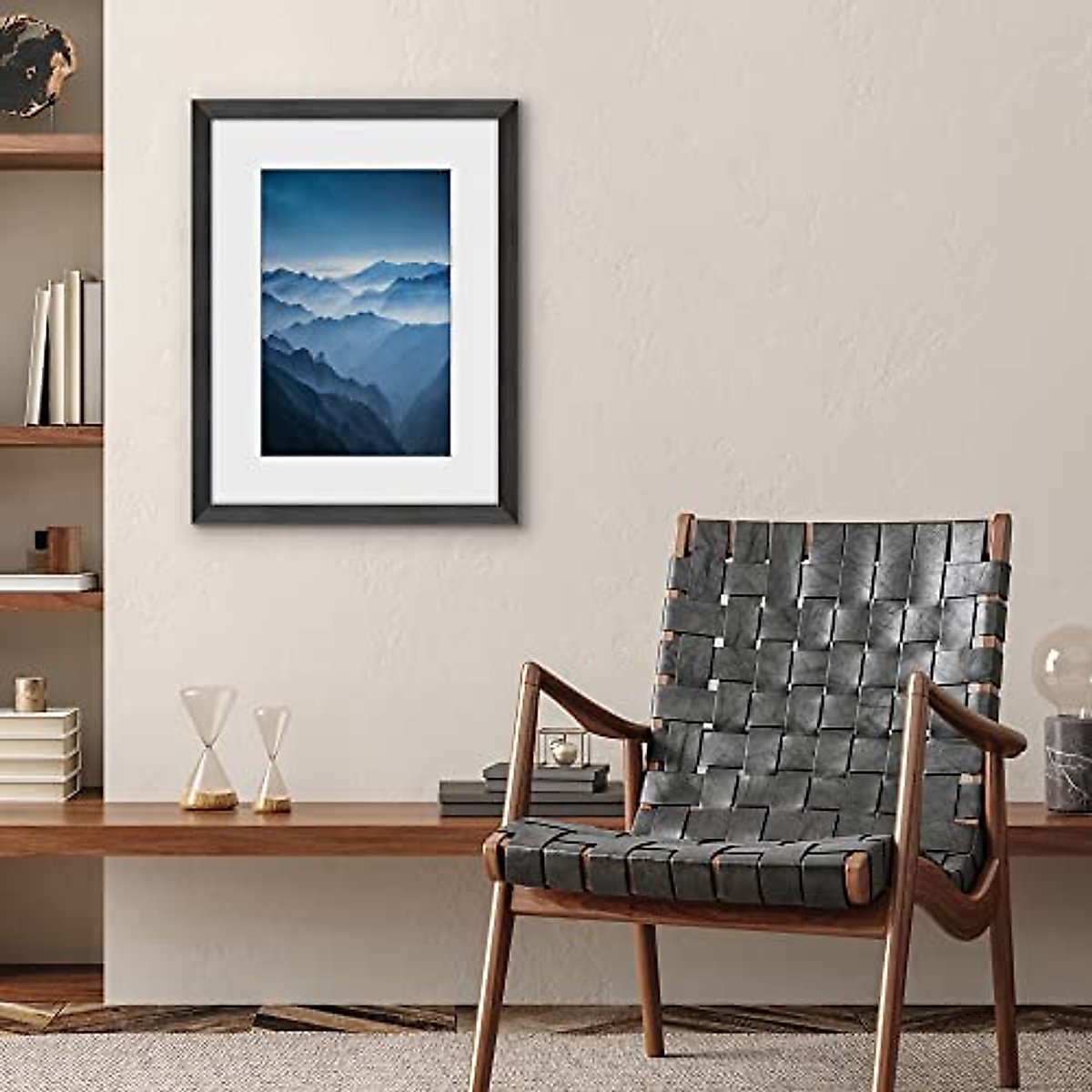 Americanflat 18x24 Poster Frame in Black - Use as 12x18 Picture Frame with Mat or 18x24 Frame Without Mat - Wide Engineered Wood Frame, Plexiglass Cover, and Hanging Hardware for Wall