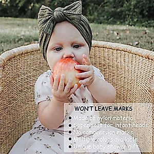 Makone 8PCS Baby Nylon Headbands Hair Bows Elastics Handmade Hair Accessories for Baby Girls Babies Newborn Infant Toddler 0-3 0-6 6-12 Months