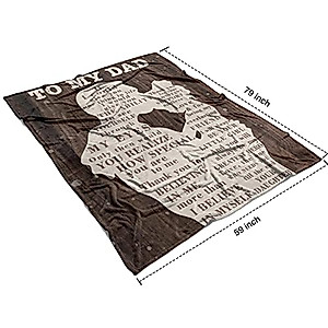 to My Dad Blanket Father Birthday Present for Daddy Husband Men Healing Throw from Daughter Printed Convenient Soft Couch 60"x80"