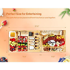 Charcuterie Boards, Thereye Cheese Board with Knife Set, Extra Large Charcuterie Board Set, Gifts for Women, Wedding Gifts, House Warming Gifts, Bridal Shower Gift