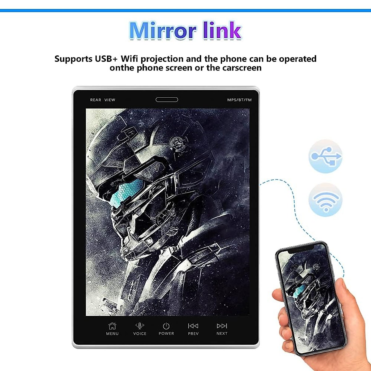 2G 32G Double Din Car Stereo Android Car Radio Touch Screen with Bluetooth, Rimoody 9.5'' Vertical Screen Car Radio with GPS Navigation WiFi FM iOS/Android Mirror Link USB Split Screen + Backup Camera