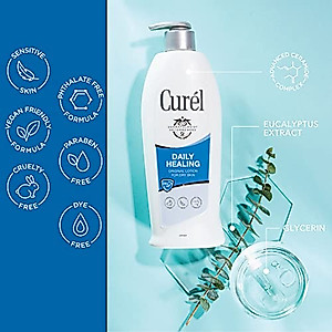 Curél Daily Healing Body Lotion for Dry Skin, Repairs Dry Skin and Retains Moisture, Body and Hand Lotion, 20 Ounce, with Advanced Ceramides Complex