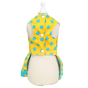 SHIAOMIN Dog Harness Dress with Leash Polka Dots Pet Skirt Summer Kitten Clothes Cute Doggy Costume for Cat Puppy (X-Large)
