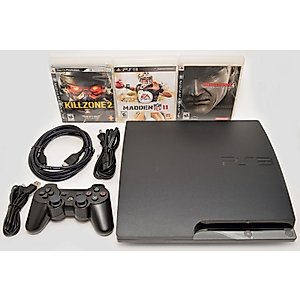 Sony Playstation 3 Slim 320gb Game Console System PS3 Bundle with 3 Games Madden Killzone 2 Metal Gear Solid 4