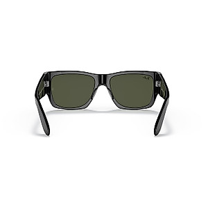 Ray-Ban RB2187 Nomad Square Sunglasses, Black/G-15 Green, 54 mm