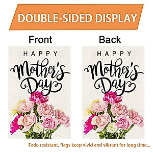 QWETRY Burlap Seasonal Garden Flags Set of 12 Double Sided 12x18 Inch Yard Flags, Welcome Summer Spring Mother’s Day Flags for Outside, Small July 4th Holidays Flag for Outdoor Décor Decorations