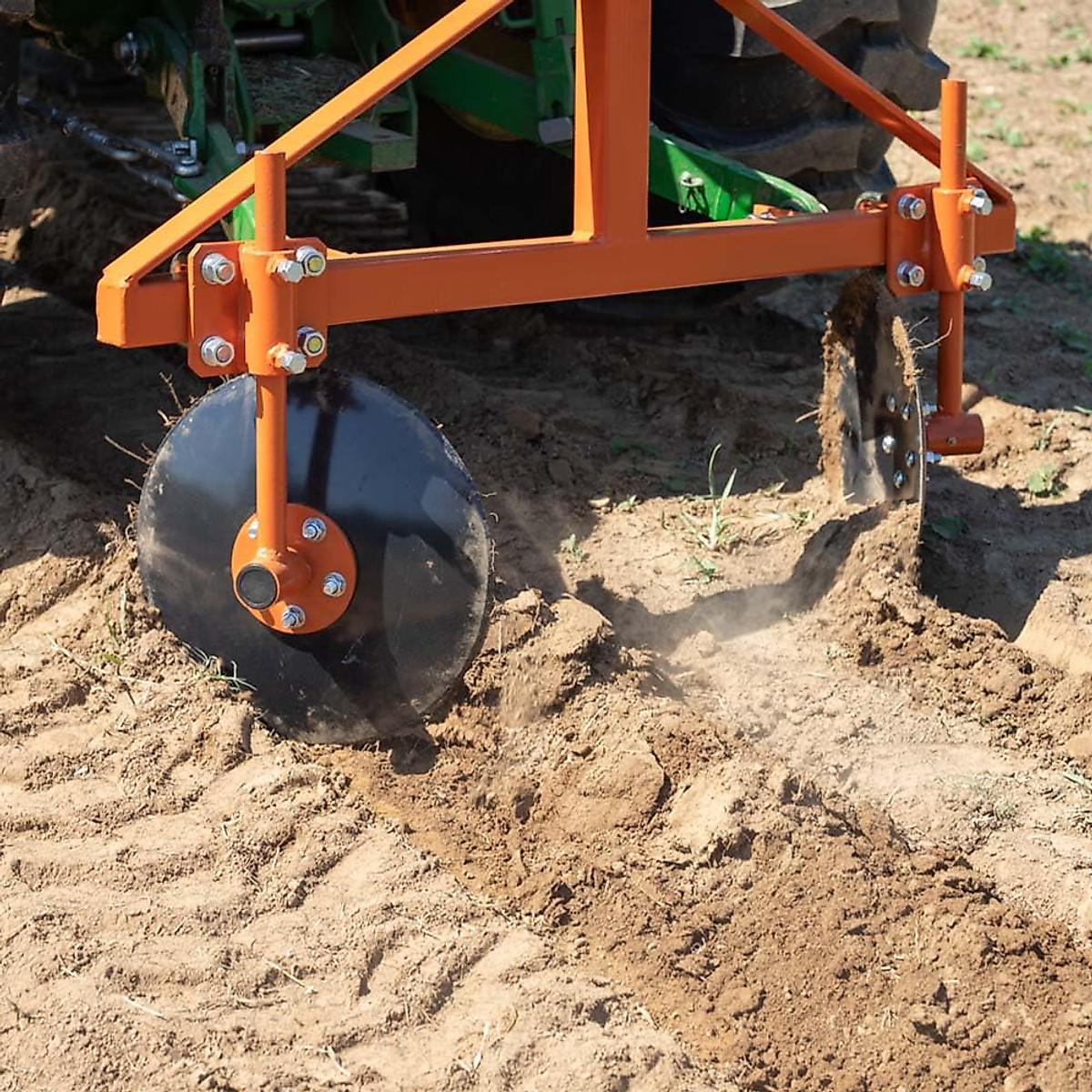 Titan Attachments 3 Point 48" Adjustable Disc Bedder Fits Cat 1 Tractors, Quick Hitch Compatible, Cultivator Garden Bedder and Hiller Attachment, 16" Disc Blades for Outdoor Field Work