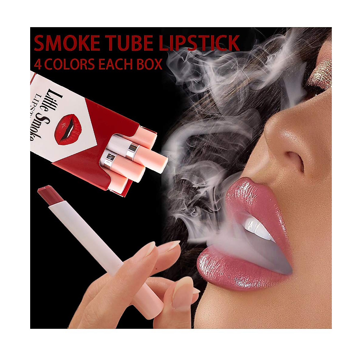 Emirde 4 Colors Matte Cigarette Lipstick Pack Set Tube Nude Red Lips Long Lasting Waterproof Liquid Lipstick Women Make up Velvet Cosmetic Lipsticks C