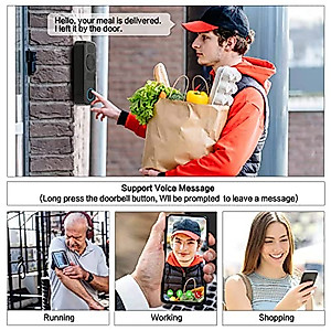 JLAZGJ Wired Video Doorbell Camera, 1080P HD, 140° View, IR Night Vision, Motion Detection, 2-Way Audio (existing doorbell Wiring & Mechanical Chime Required), Compatible with Alexa