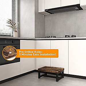 Wooden Step Stools for Adults Kids with Non-Slip Rubber Feet, Heavy Duty Stepping Stools with 500-LBS Capacity for Bedroom Kitchen Bathroom, Bed Steps for High Beds, Easy to Assemble, Rustic Brown