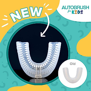 autobrush Silicone U Shaped Brush Head Replacement, Brush Head Refills, 360 Degree Oral Teeth Cleaning, Automatic Toothbrush Head Accessories, Adult and Kid Sizes (Ages 5-7, 2-Pack, Kids)