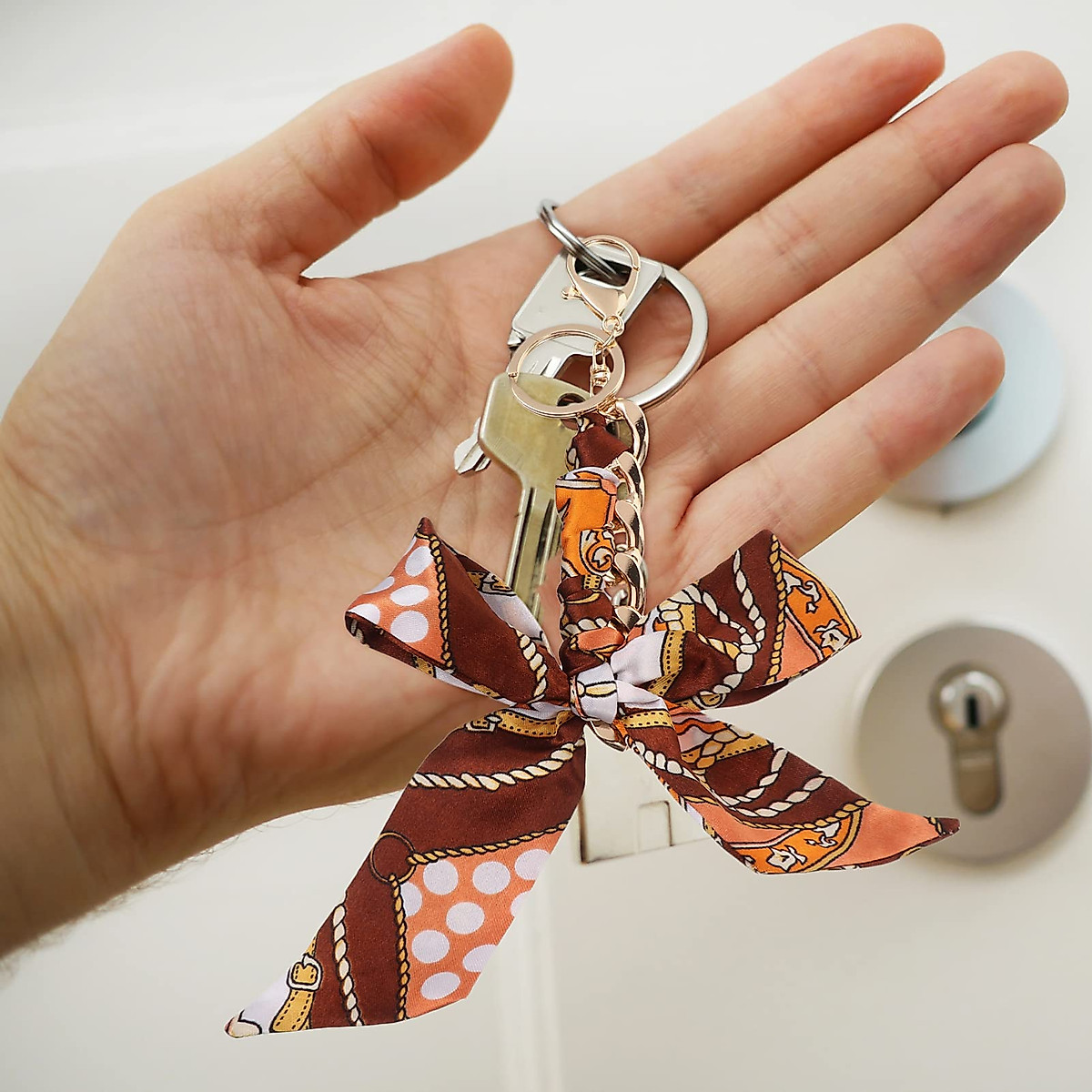 OSALADI Bowknot Silk Ribbon Bag Pendant Keychain Fashion Handbag Handle Decor for Purse Tote Bag Handbag