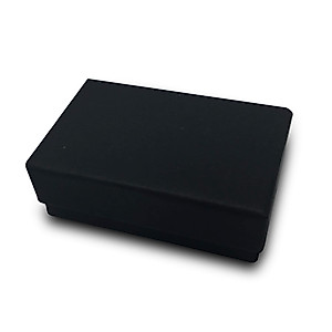 The Display Guys – Cardboard Jewelry Boxes With Cotton – 100 Pack – Matte Black – #21 (2 5/8" x 1 5/8" x 1")