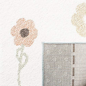 SAFAVIEH Carousel Kids Collection 4' x 6' Ivory CRK120A Animal Nursery Playroom Area Rug