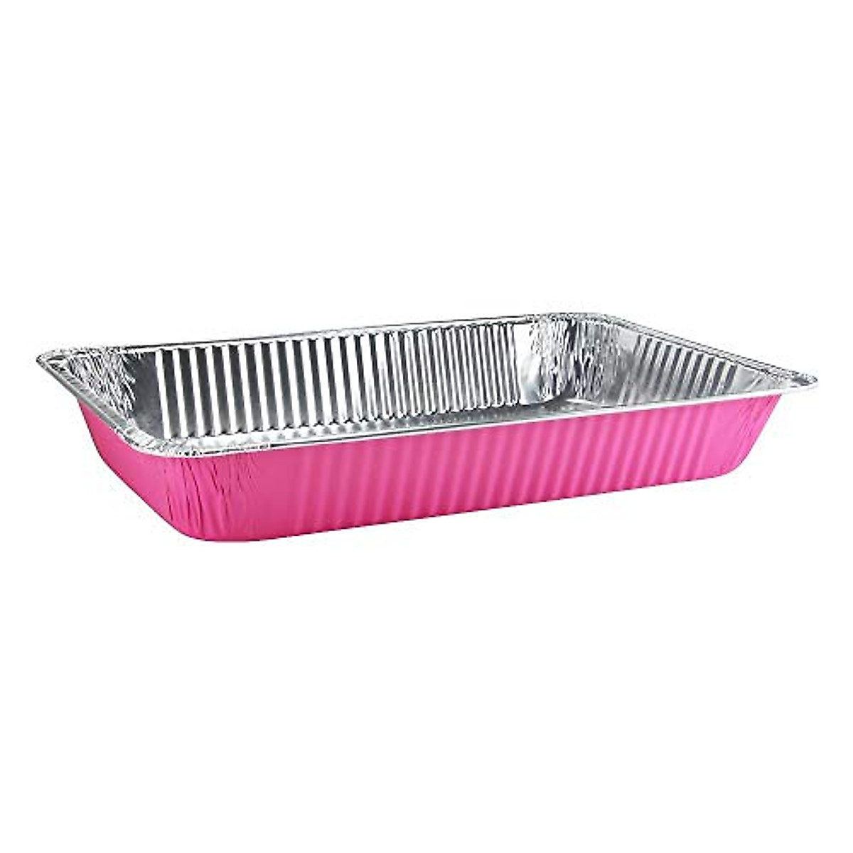 Kingzak Pink Aluminum Pan - Full Size (50 Count) - Stylish and Durable Bakeware for Cooking and Serving