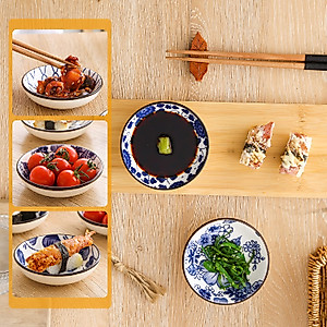 TAMAYKIM 12 PCS 4 Inch Ceramic Dipping Saucers, Porcelain Dipping Bowls, Japanese Style Small Sauce Bowls/Dishes for Sushi, Soy Sauce, Ketchup, BBQ, Oven, Microwave & Dishwasher Safe