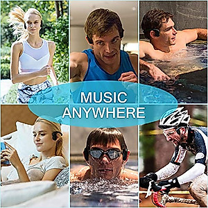 Bone Conduction Headphones Swimming, Tayogo IPX8 8GB Waterpoof Mp3 Player, Underwater Headsets for Swimming, Running, Cycling-Black