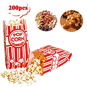 200Pcs Paper Popcorn Bags for Party, Popcorn Paper Bags 1oz, 1oz Popcorn Bag, 1oz Popcorn Bags Individual Servings, Popcorn Serving Bags Small for Movie Nights