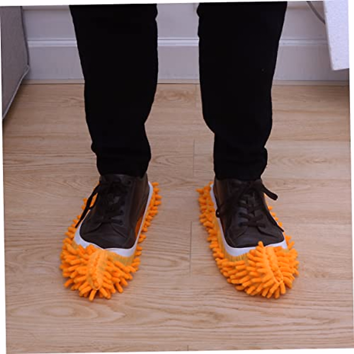 Cleaning Mop 4 Pcs Floor Cleaner Mop Cleaning Mops Floor Mops Slippers Lazy Mop Slippers Floor Cleaning Slipper Lay Shoe Cover Orange Washable The Lazy Dust Mop Slipper Mop Cap