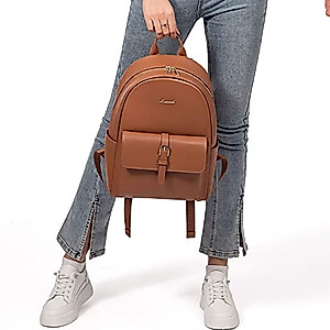LOVEVOOK Leather Backpack Purse for Women, Casual Backpack for Girls, Cute PU Satchel School Backpack, Water Resistant Travel Backpack, Fashion Bookbag Purse