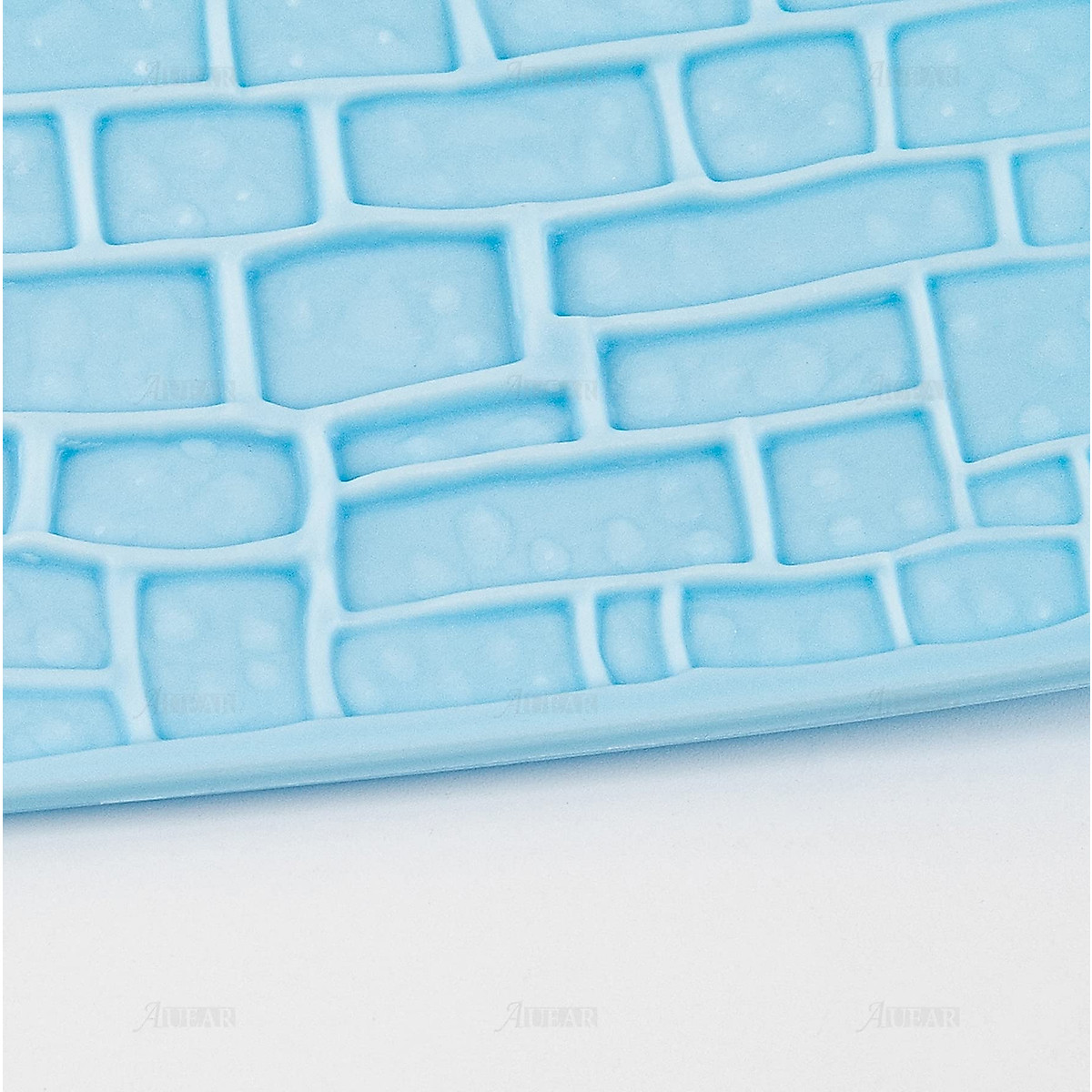 AUEAR, 6 Pack Fondant Impression Mat Mold Set Brick Wall Flower Cobblestone Embossed Tree Bark Stone Wall Texture Design for Cupcake Biscuits Top Edging Decoration