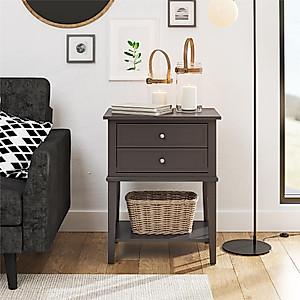 Ameriwood Home Franklin Accent Table with 2 Drawers, Graphite