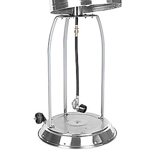 Fire Sense 01775 Performance Series Patio Heater With Wheels 50,000 BTU Output Electronic Ignition System Portable Outdoor Propane Heater For Commercial & Residential - Unpainted Stainless Steel