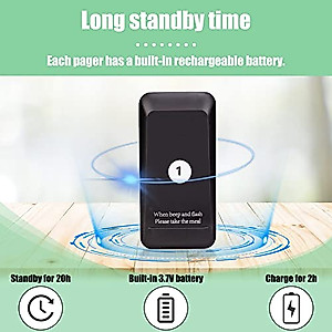 Retekess TD157 Restaurant Pager,Pagers for Restaurants,Touch Keyboard,Only Flash Modes,16 Pagers for Food Truck,Clinic,Coffee Shop,Bar