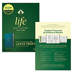 Tyndale NLT Life Application Study Bible, Third Edition, Large Print (LeatherLike, Teal Blue, Red Letter) – New Living Translation Bible, Large Print Study Bible for Enhanced Readability