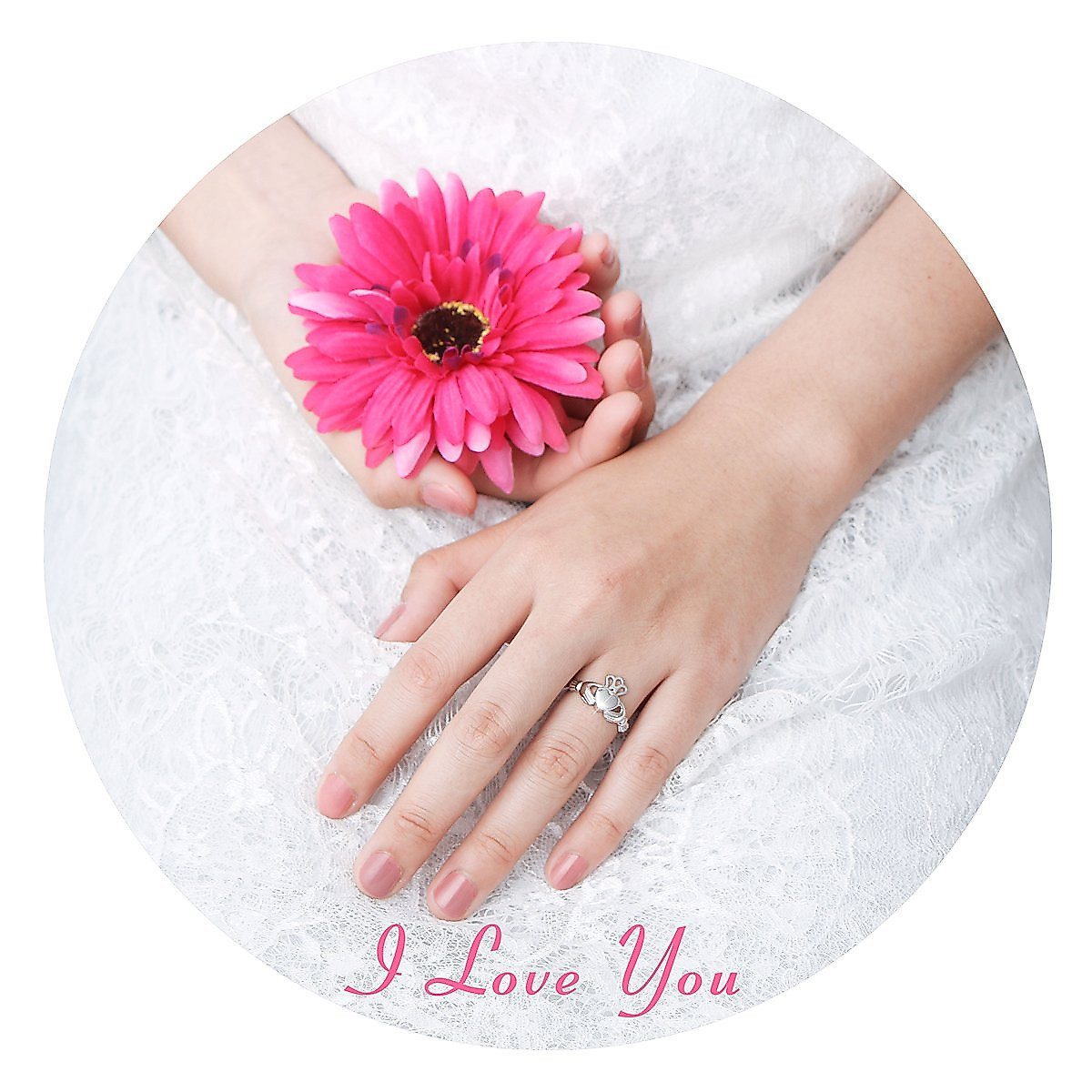 S925 Sterling Silver Love Loyalty Friendship Irish Ladies' Claddagh Ring Size 7