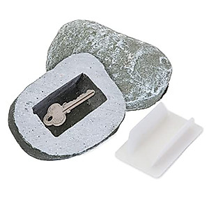 Bits and Pieces - Hide-A-Key Stone Safe Gadget - Fake Rock Spare Key Hider - Weather Resistant Yard Decorations - Decorative Garden Stones