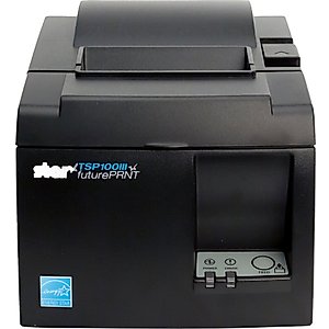 Star Micronics TSP143IIILAN Ethernet (LAN) Thermal Receipt Printer with Auto-Cutter and Internal Power Supply - Gray