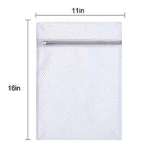 Mesh Laundry Bag - 3 Pack Durable and Reusable Wash Bag Travel Organization Bag for Garment, Bath Towels, Bed Sheet (11Inch x 16Inch) by YMHB