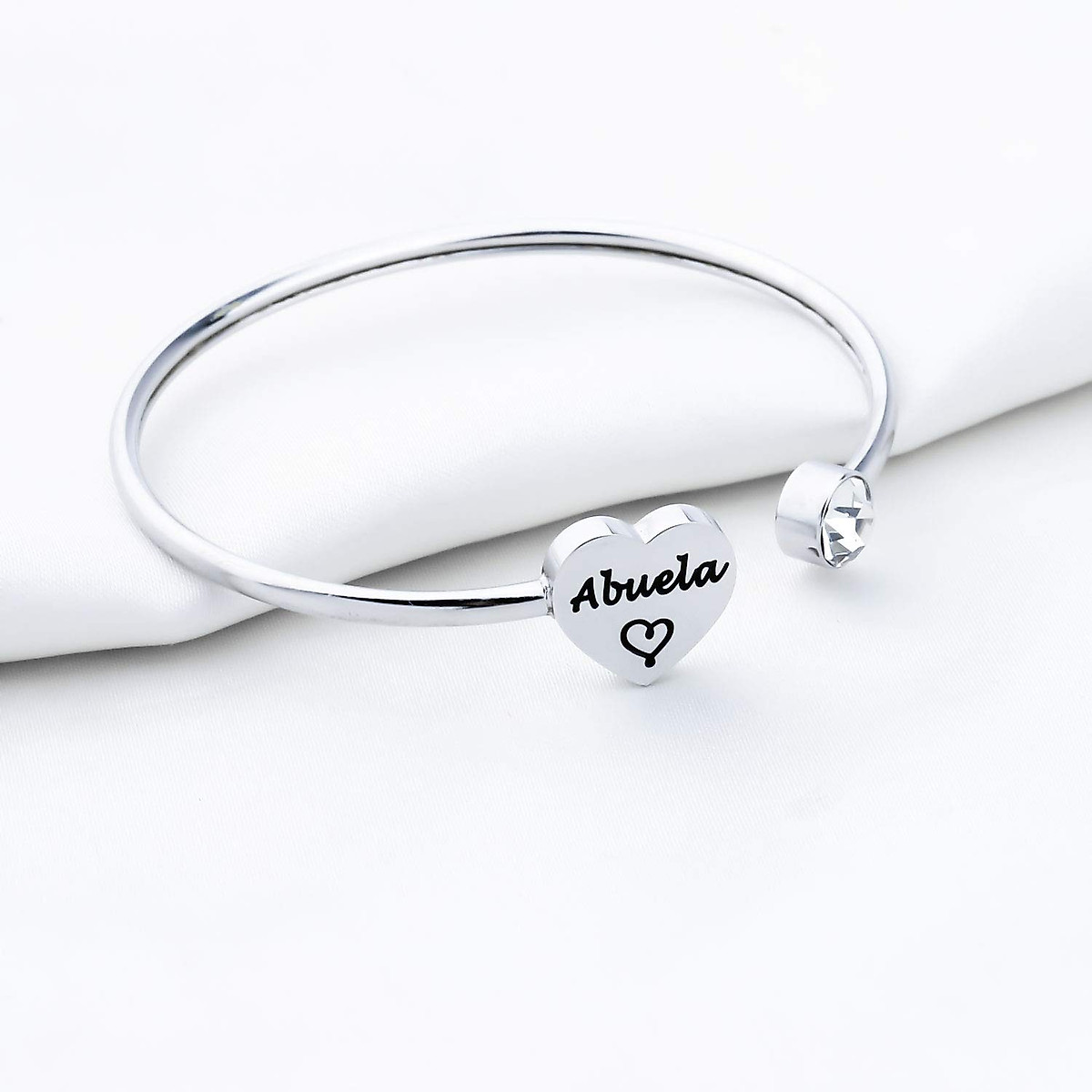 BEKECH Spanish Grandma Gift Best Abuela Ever Cuff Bracelet Mother’s Day Gift for Abuela from Grandson Granddaughter Family Abuela Gift (abuela)