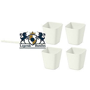 SUNNERSTA Container, white, Set of 4 with Rail Hanger
