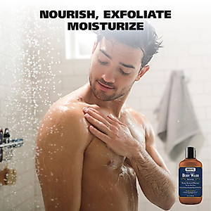 Wahl Body Wash & Shampoo Shower Combo Kit with Essential Oils for Men, Restorative, Nourishing, Exfoliating & Moisturizing with Meadowfoam Seed Oil, Clove Oil & Moringa Oil, Brown - Model 805701