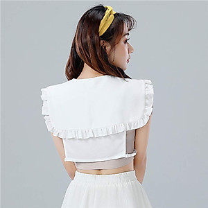 EVGVAT Fake Collar Detachable Faux Collar Half Shirt Women Blouse False Collar Dickey (A-White)