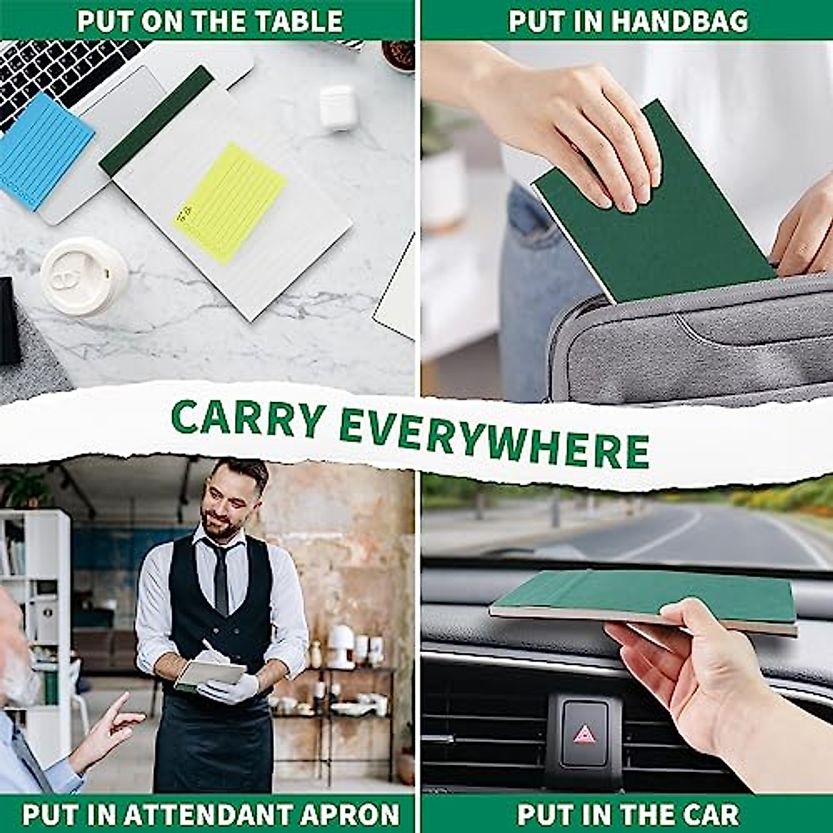 Lined Writing Note Pad To Do List Notepad - 5.6" x 8.5" Notebook (50-Sheet), Micro Perforated Writing Pad, Small 3" x 4" Sticky Notes with 50 Pages(4 pks) for Planners, Notes Taking, Work Organization