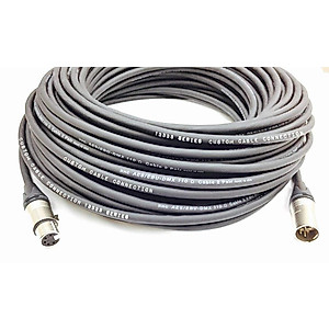 125 Foot 5-Pin XLR 24 AWG (Gauge) DMX512 Data Cable Male to Female for stage lighting, LED Uplights, DJ Lights and DMX512 Controller- made by Custom Cable Connection