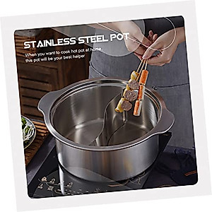 OKUMEYR 1pc Stainless Steel Skewer Pot Japanese Cookware Korean Cookware Nonstick Cookware Small Cooking Pot Chinese Shabu Shabu Kitchen Pot Household Pan Thicken Pot Food Cooking Pot Tool