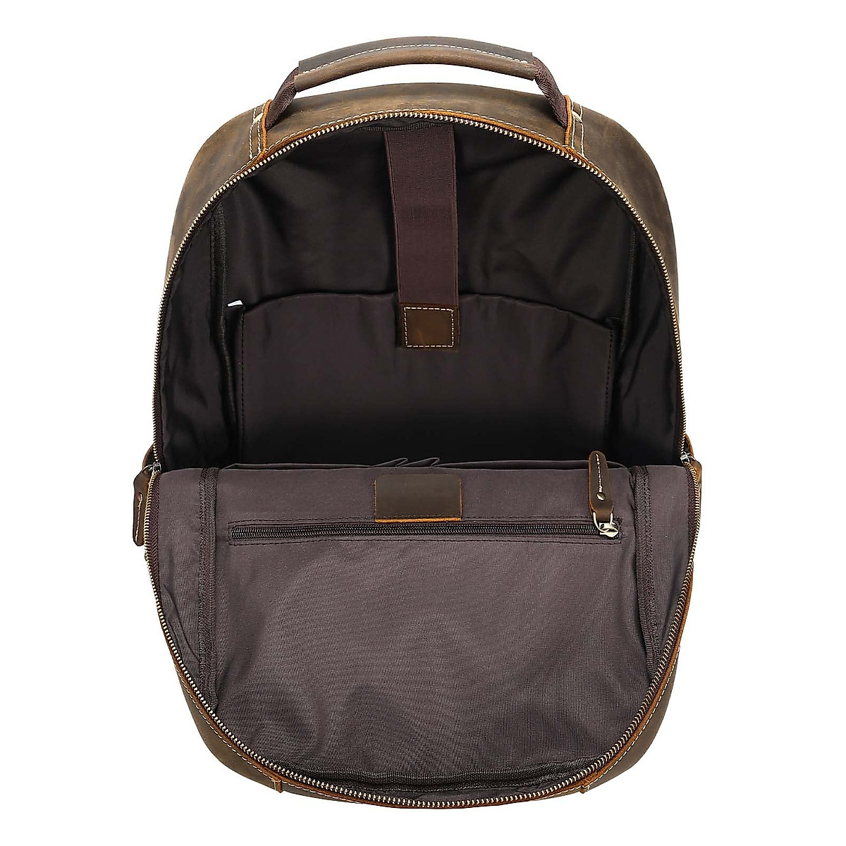 Taertii Full Grain Genuine Leather Backpack for Men, 16" Laptop Rucksack Backpack for Travel Business Shool 32L - Brown