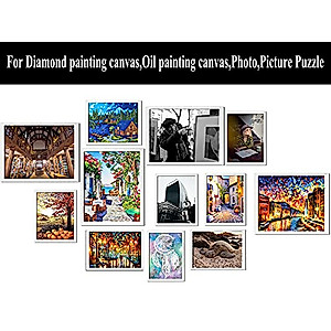 Fun Gift Diamond Painting Picture Frames 10x14, for 12 x 16 in /30 x 40cm 5D Diamond Painting Art Kits Diamond Painting Pictures or Photos, White Natural Solid Wood Wall Hanging Picture Frame
