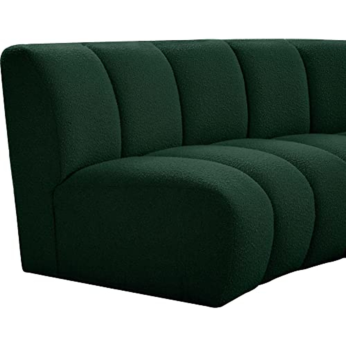 Meridian Furniture 643Green-2PC Infinity Collection Modern | Contemporary Upholstered 2pc Modular Sectional with Luxurious Deep Channel Tufting, Green, 83" W x 41" D x 32.5" H