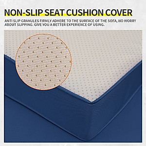 Lviden 7 Pieces Outdoor PE Wicker Furniture Set Patio Rattan Sectional Conversation Sofa Set with Navy Blue Cushions and Glass Top Table